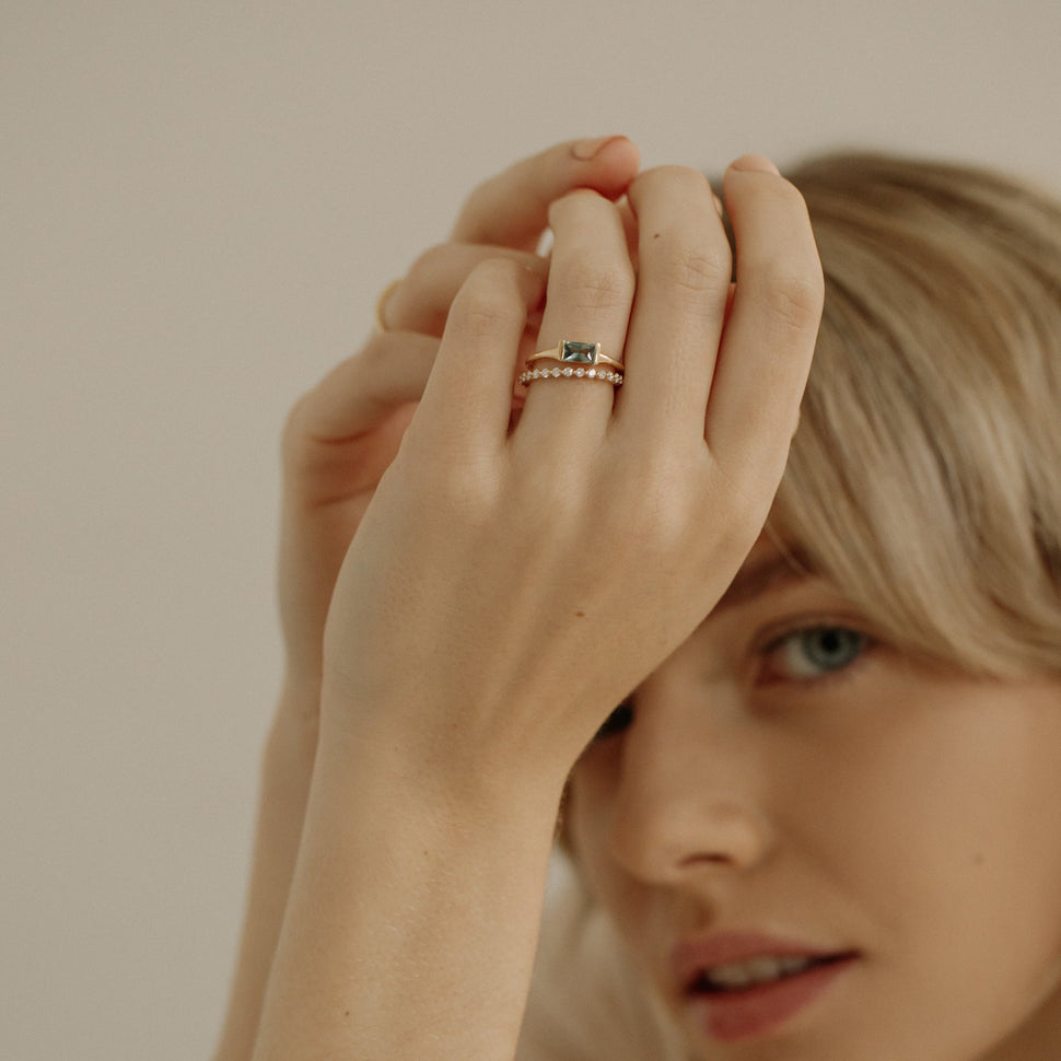 East-West Emerald-Cut Engagement Ring | Maia Ring | Evorden