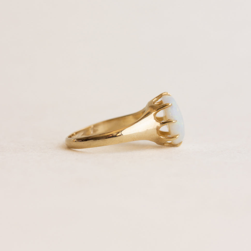 Vintage Belcher-Set Opal Ring | The Cassatt Ring | Evorden