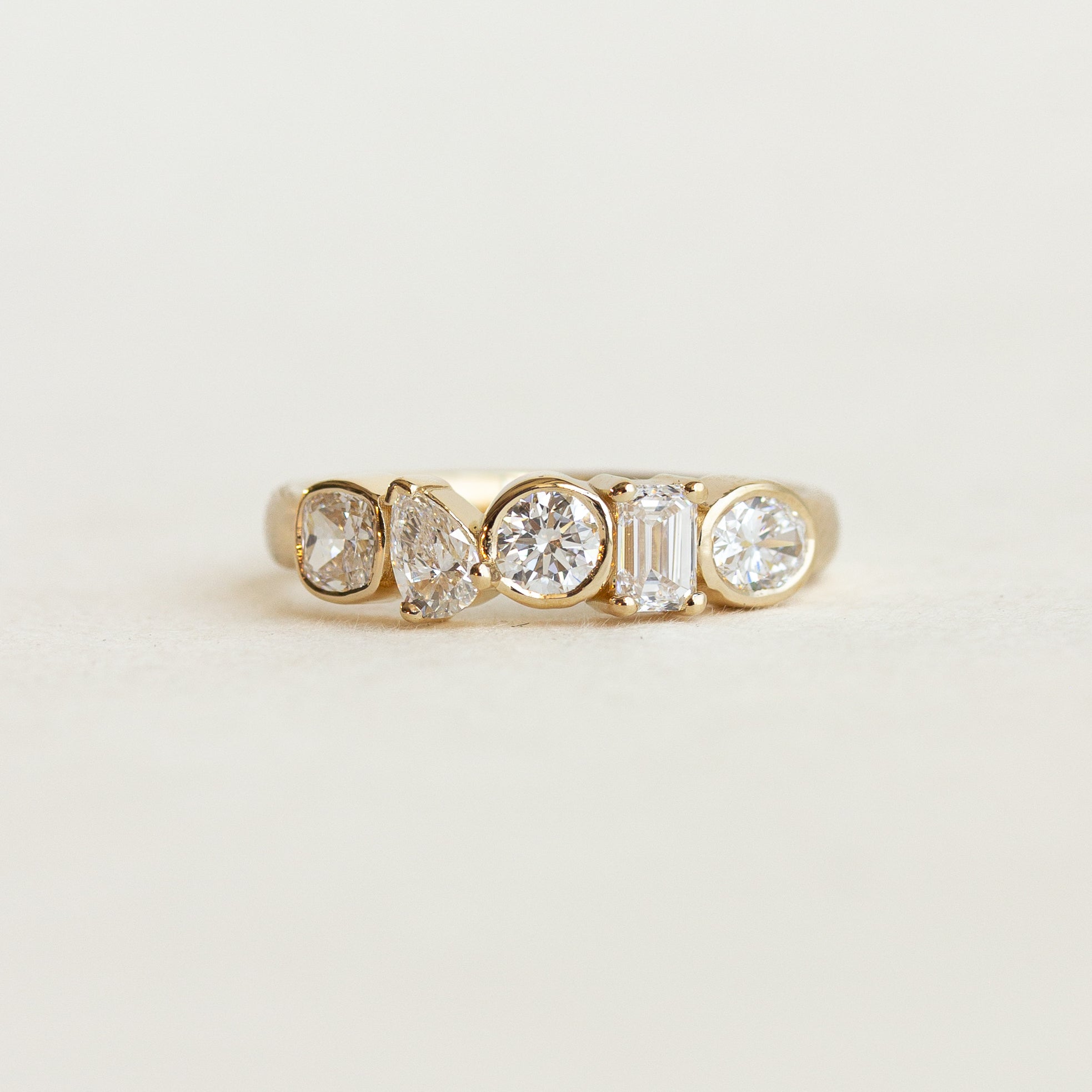 Five-Stone Cluster Engagement Band | Solana Ring | Evorden