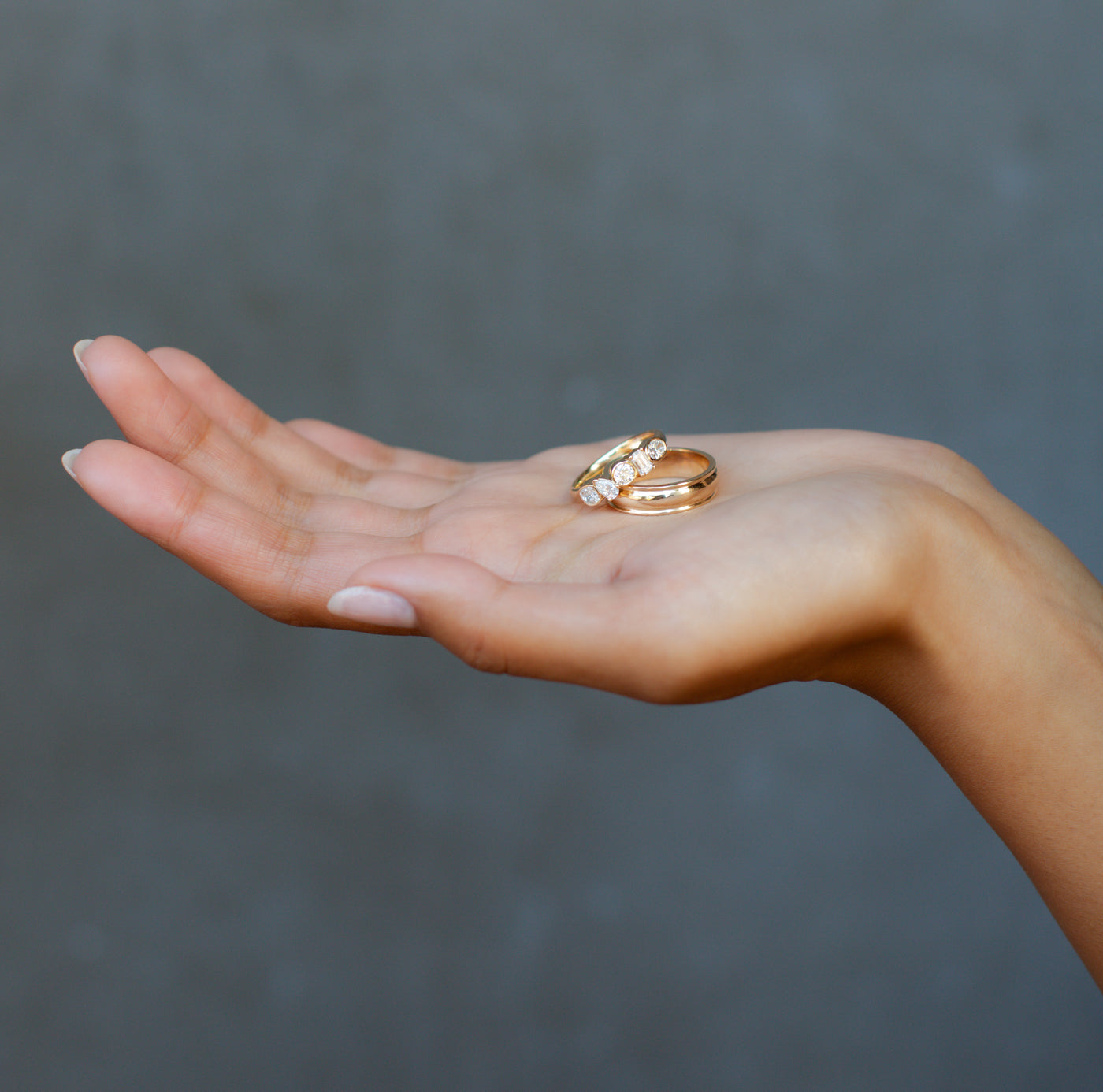 Five-Stone Cluster Engagement Band | Solana Ring | Evorden