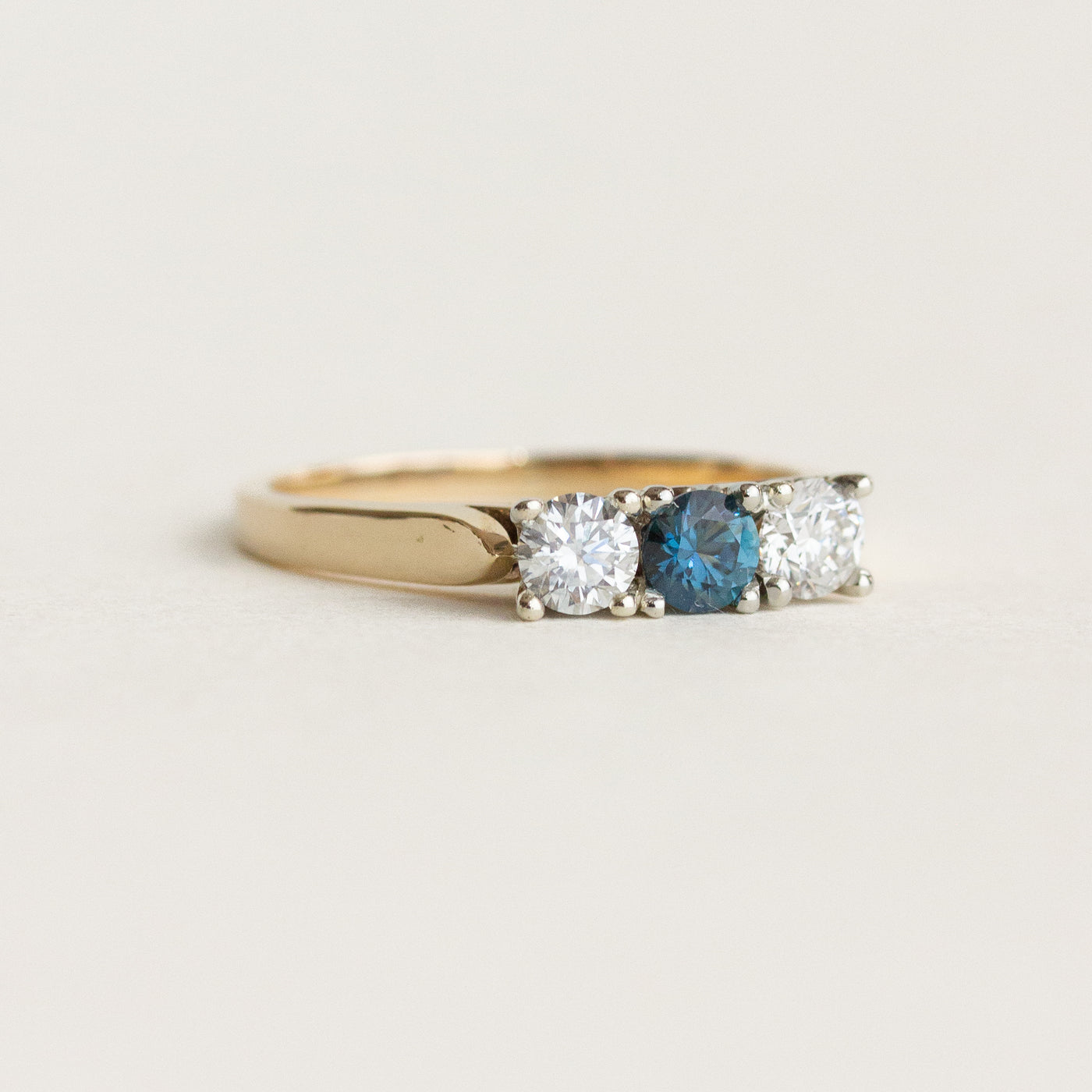Three Stone Blue Sapphire Vintage Ring | Derby Ring | Evorden