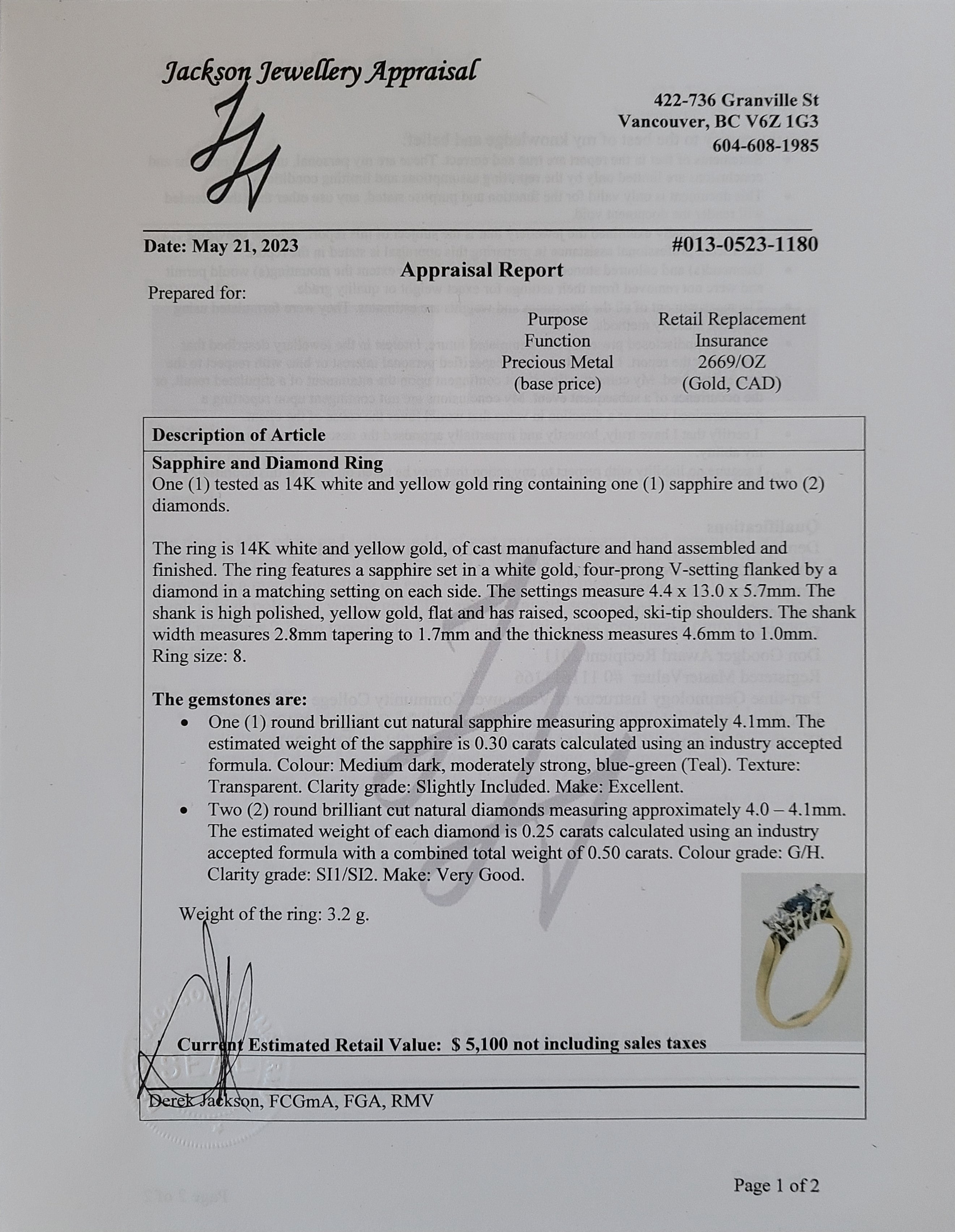 Three Stone Blue Sapphire Vintage Ring | Derby Ring | Evorden