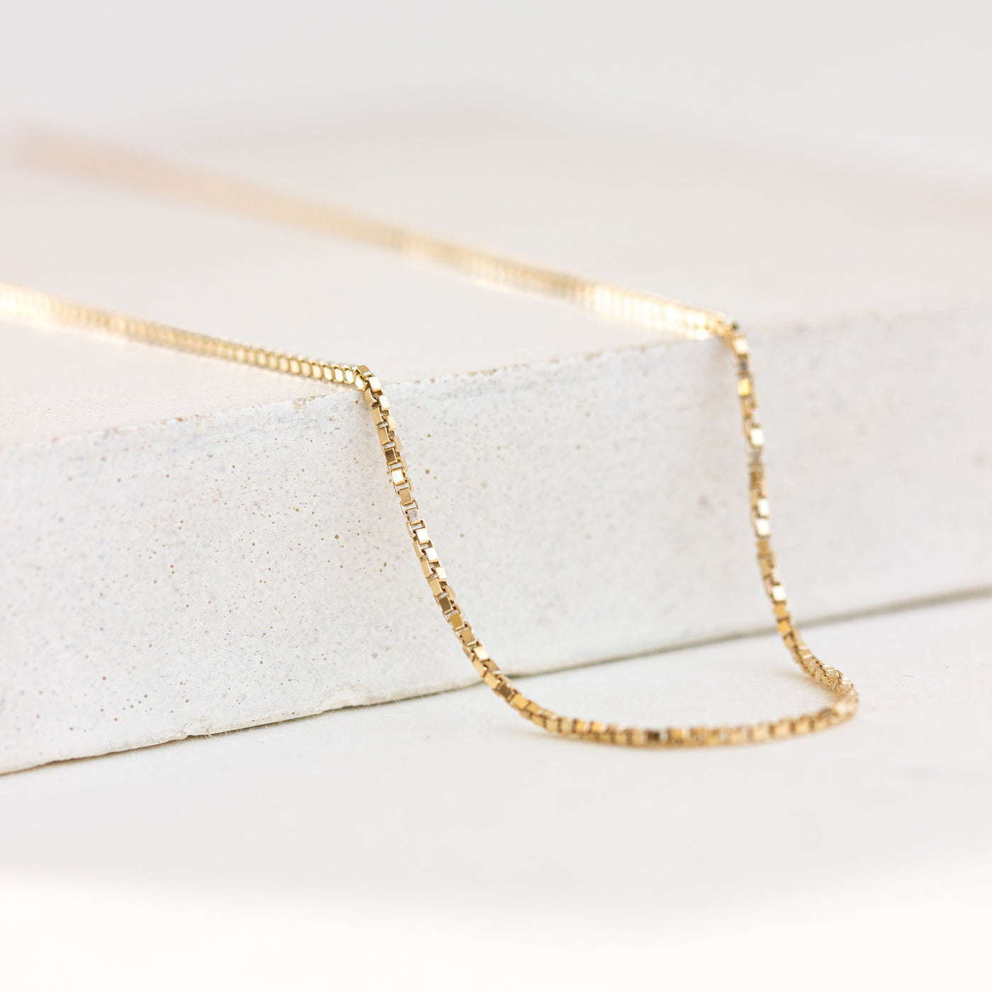 Box Chain 10K Gold (18") | Curated Fine Vintage Jewellery – Evorden