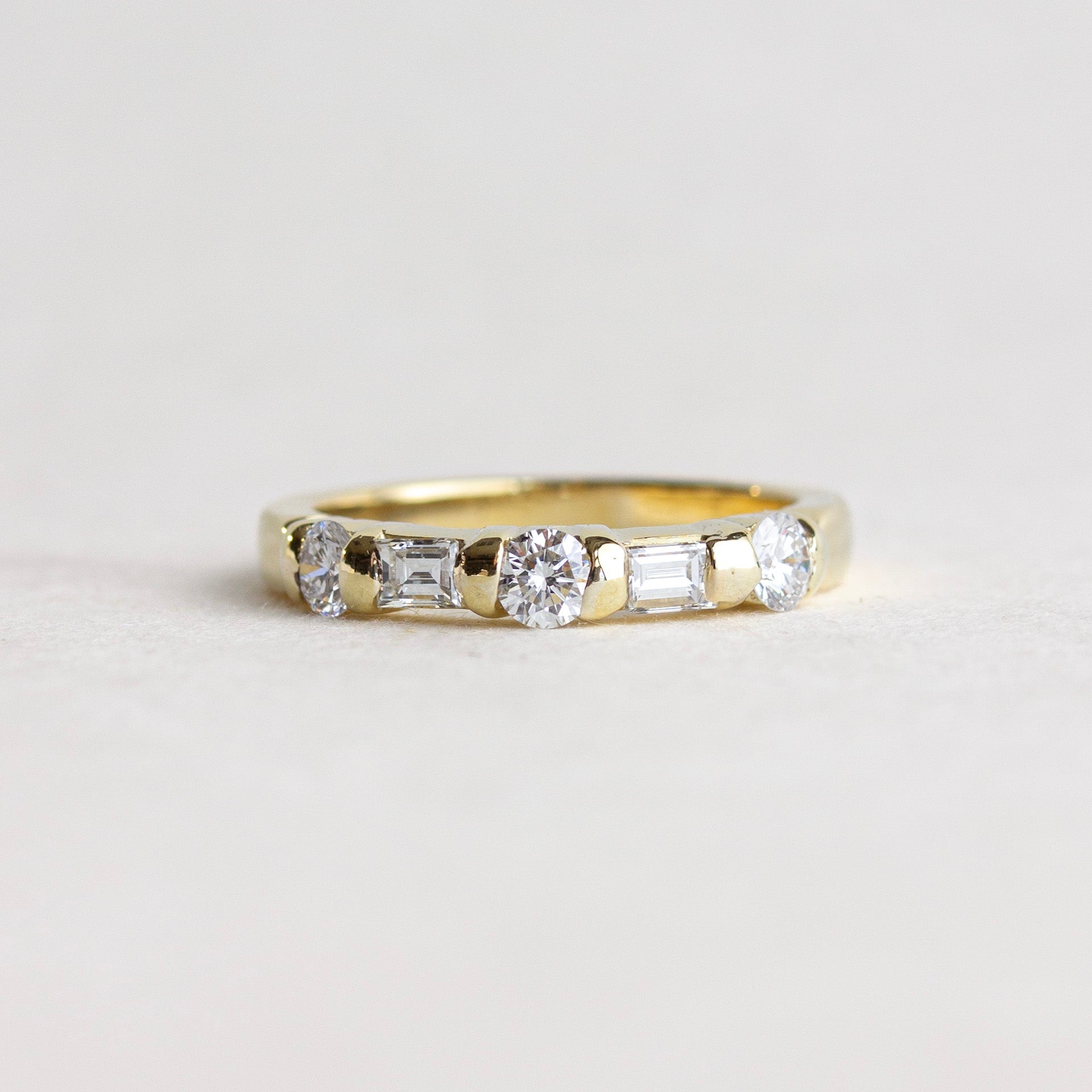 Vintage Baguette & Round Diamond Band | The Lestat Ring | Evorden