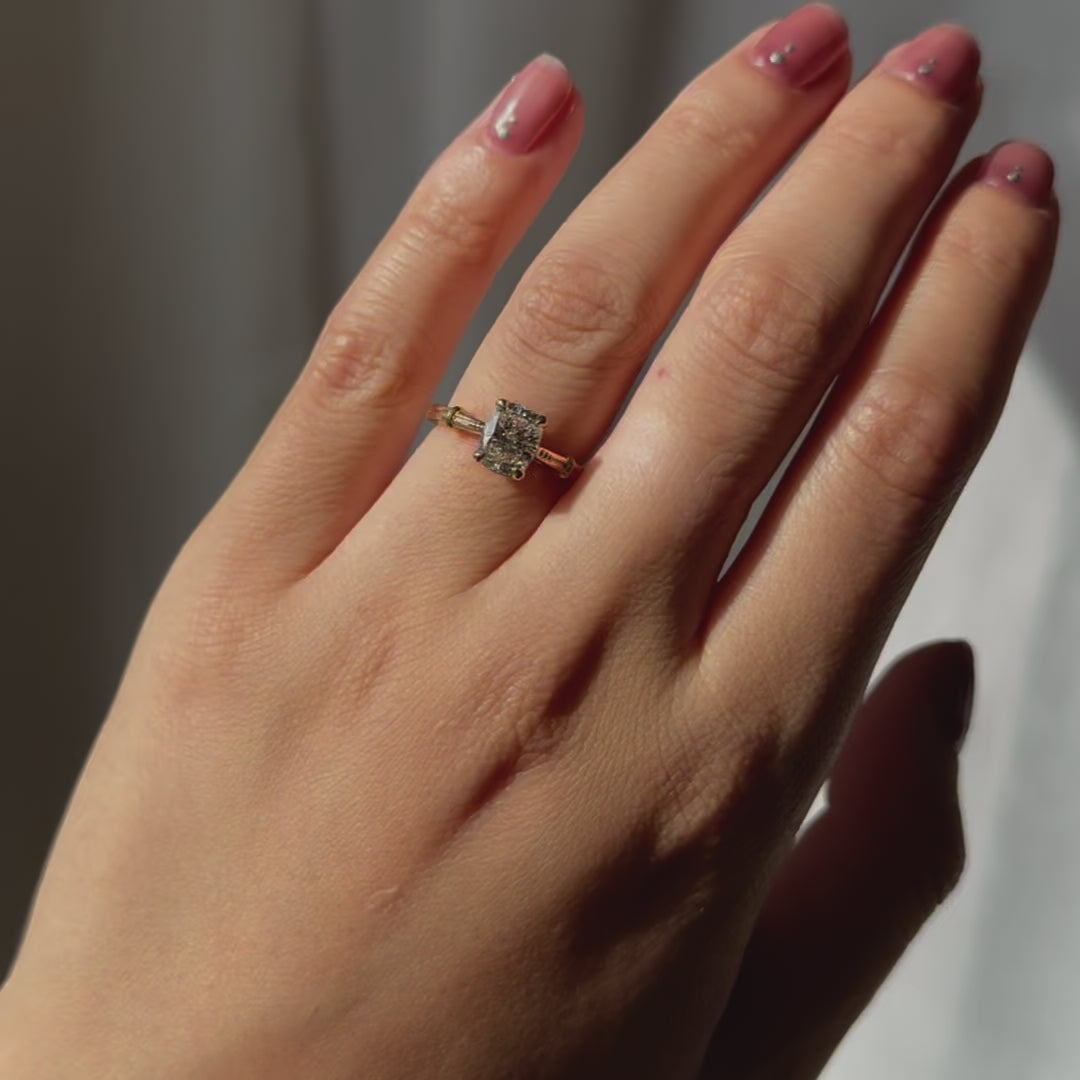 Vintage-Inspired Cushion Engagement Ring | Lucia Ring | Evorden