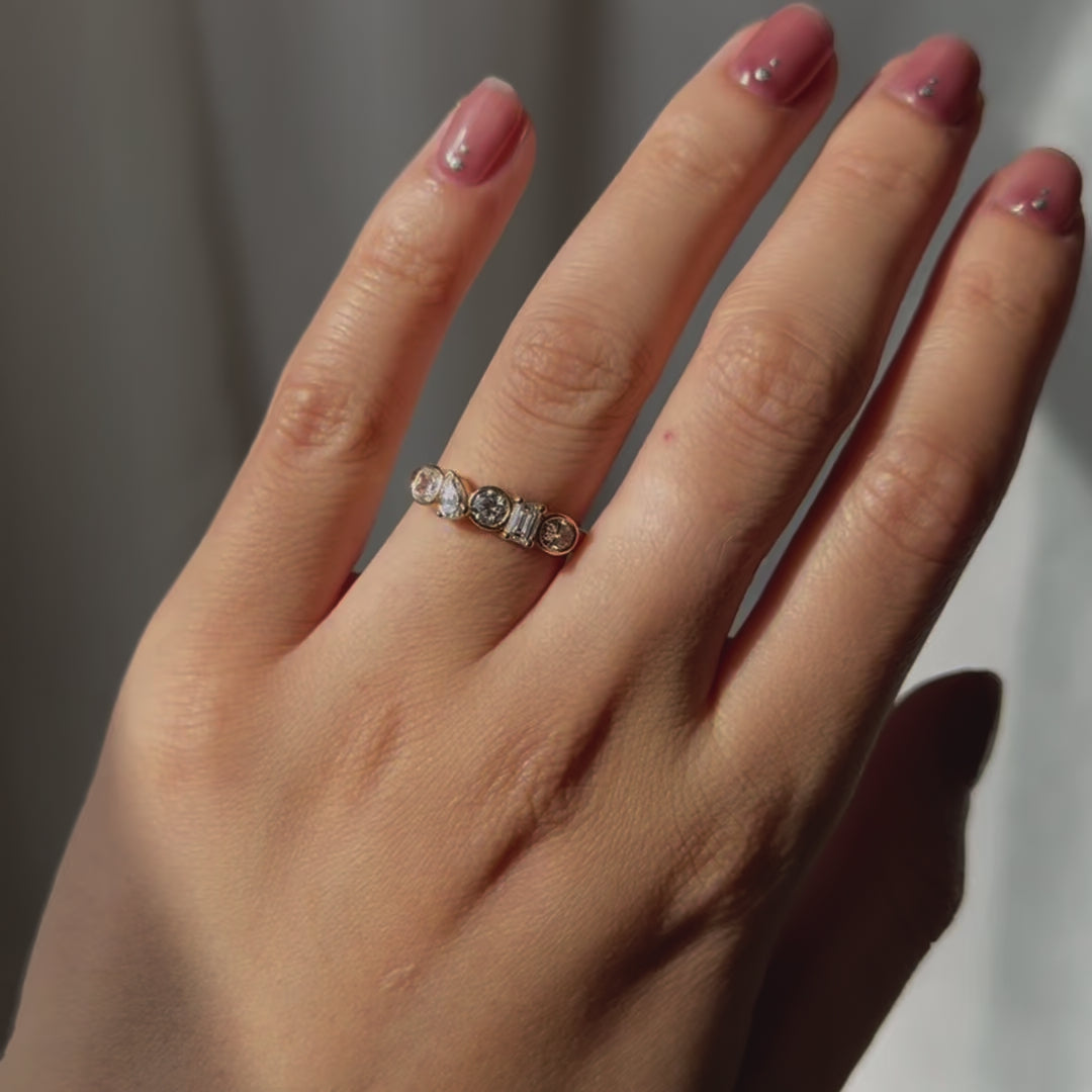 Five-Stone Cluster Engagement Band | Solana Ring | Evorden