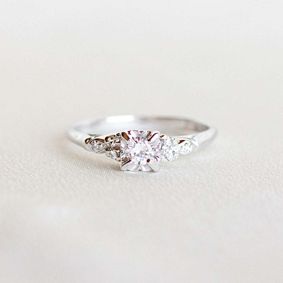 Diamond Vintage Engagement Ring - The Turner Ring - Evorden