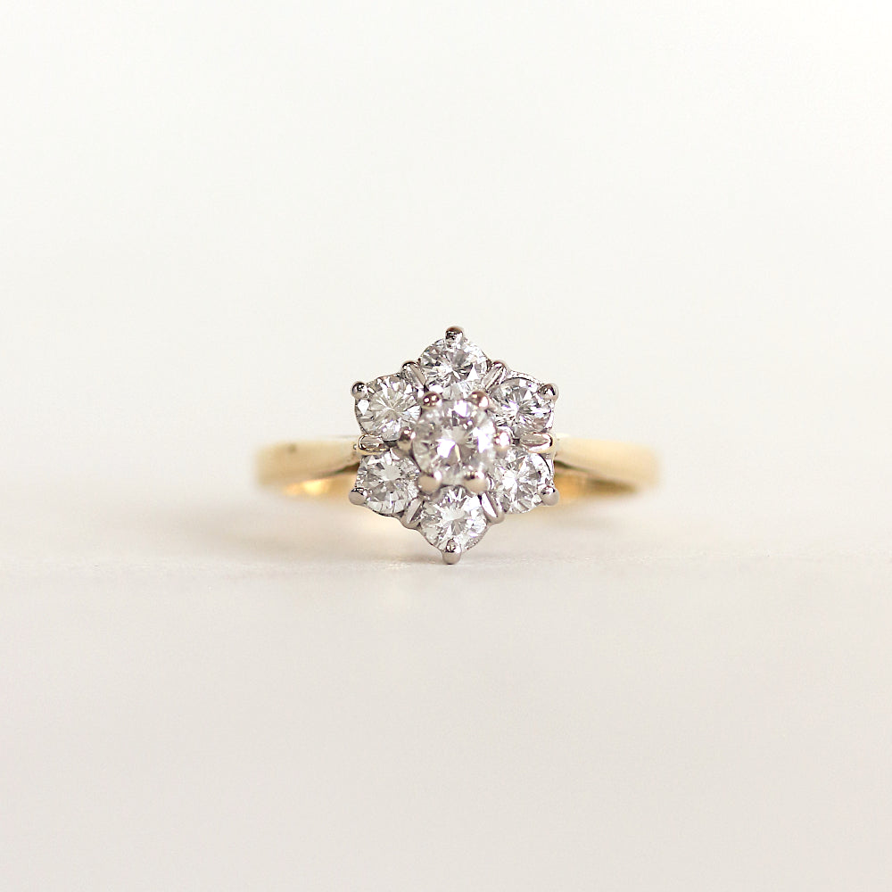 Floral Diamond Halo Vintage Ring | The Bergman Ring | Evorden