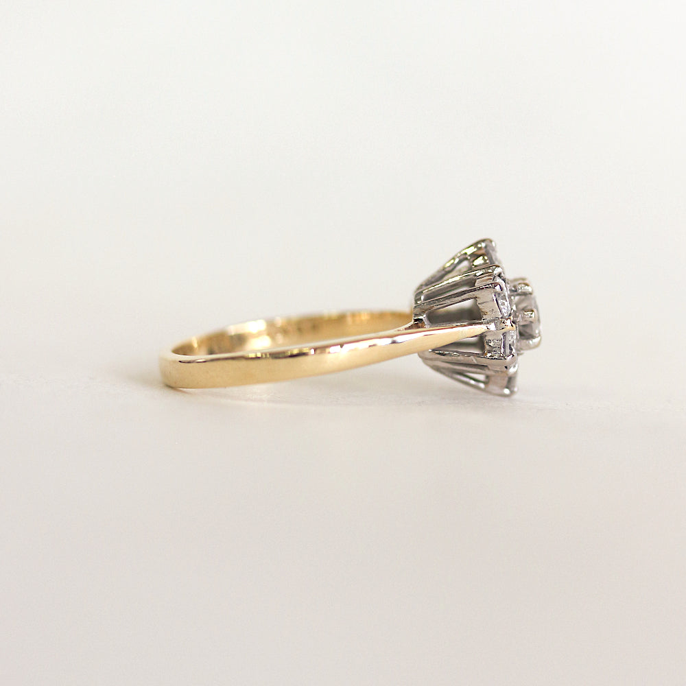 Floral Diamond Halo Vintage Ring | The Bergman Ring | Evorden