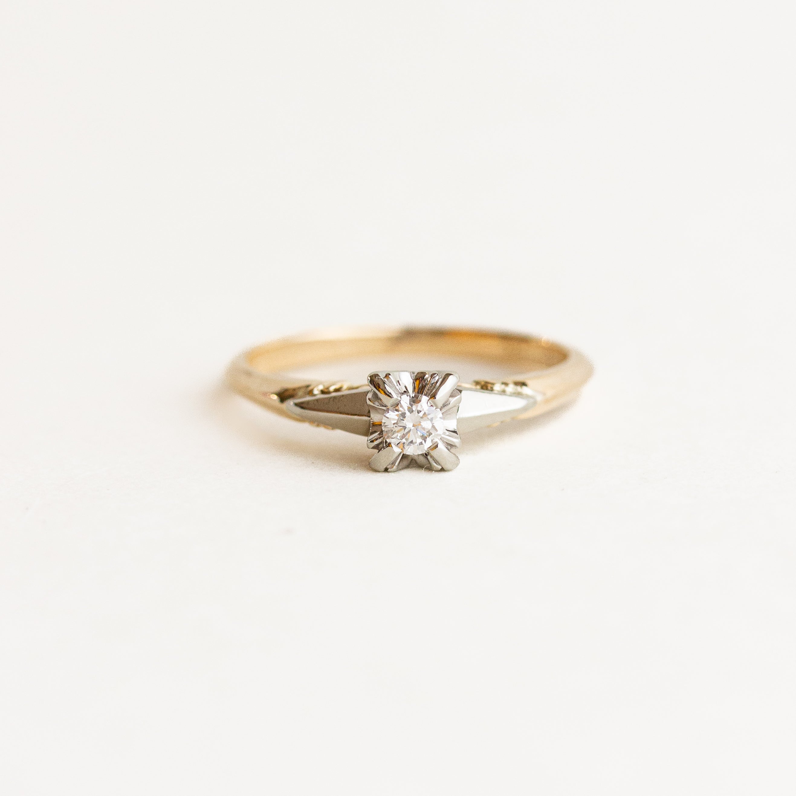 Bezel-Set NSEW Vintage Diamond Ring | The Aselton Ring | Evorden
