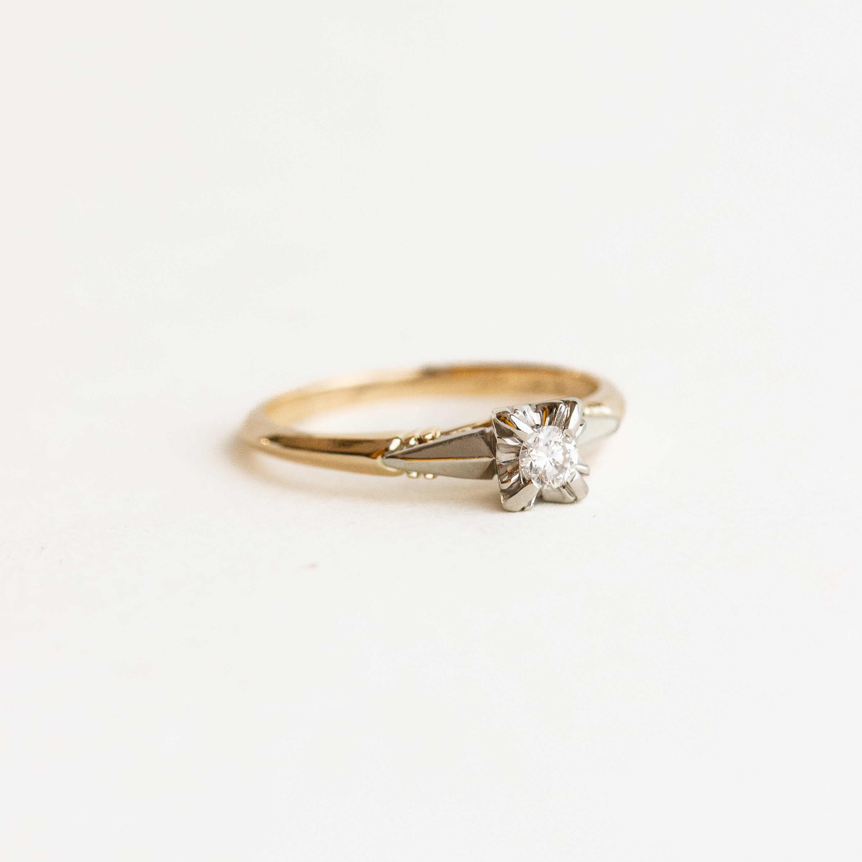 Bezel-Set NSEW Vintage Diamond Ring | The Aselton Ring | Evorden