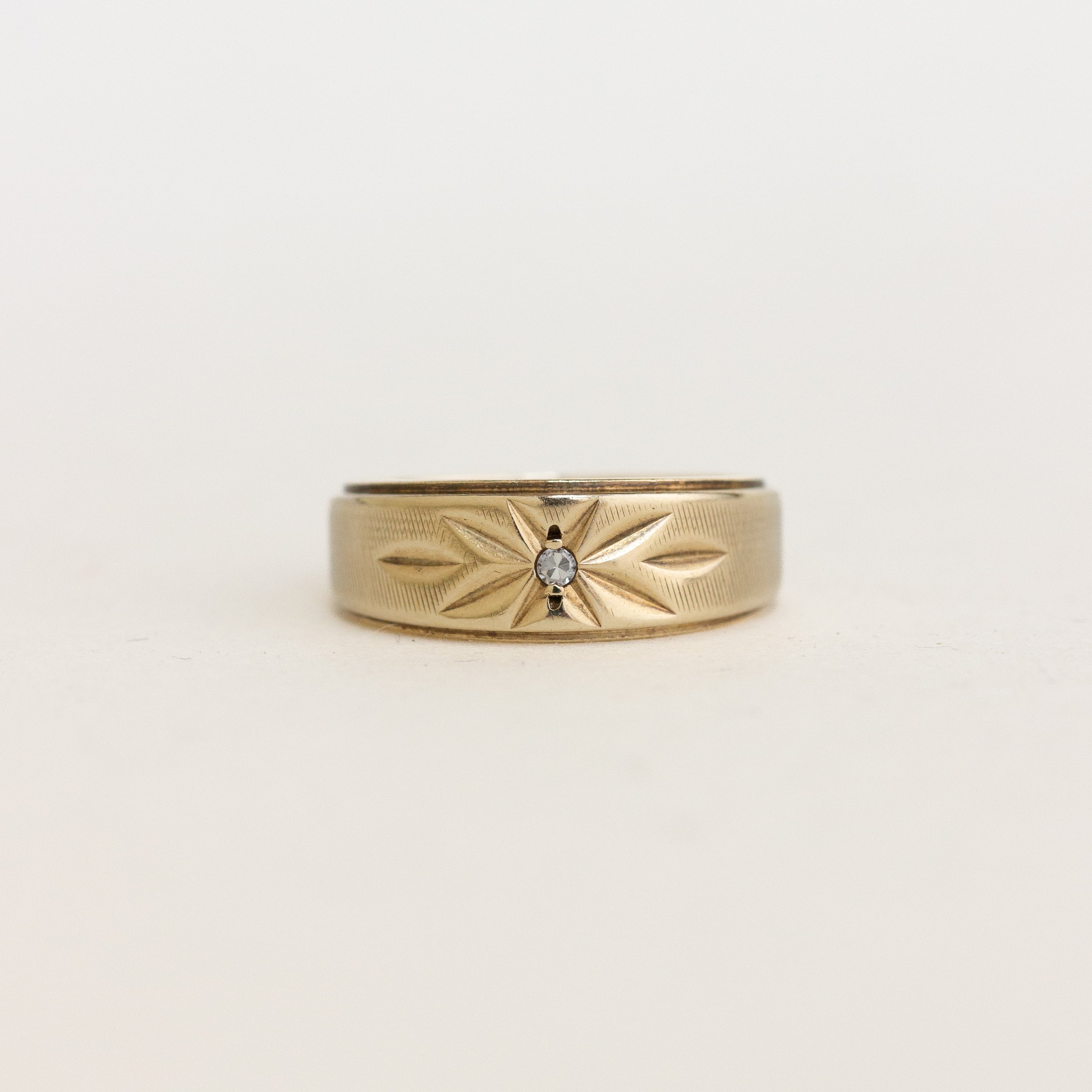 Bezel-Set NSEW Vintage Diamond Ring | The Aselton Ring | Evorden