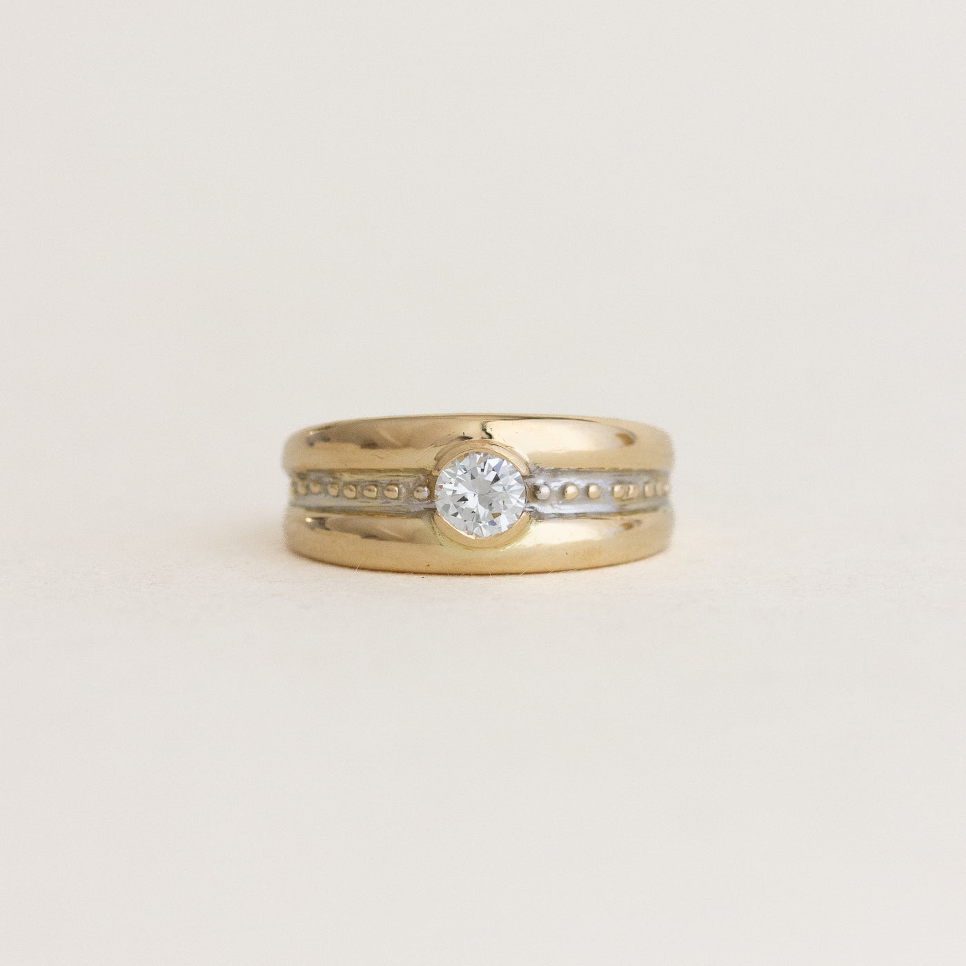Chunky Half Bezel Vintage Diamond Ring | The Wen Ring | Evorden