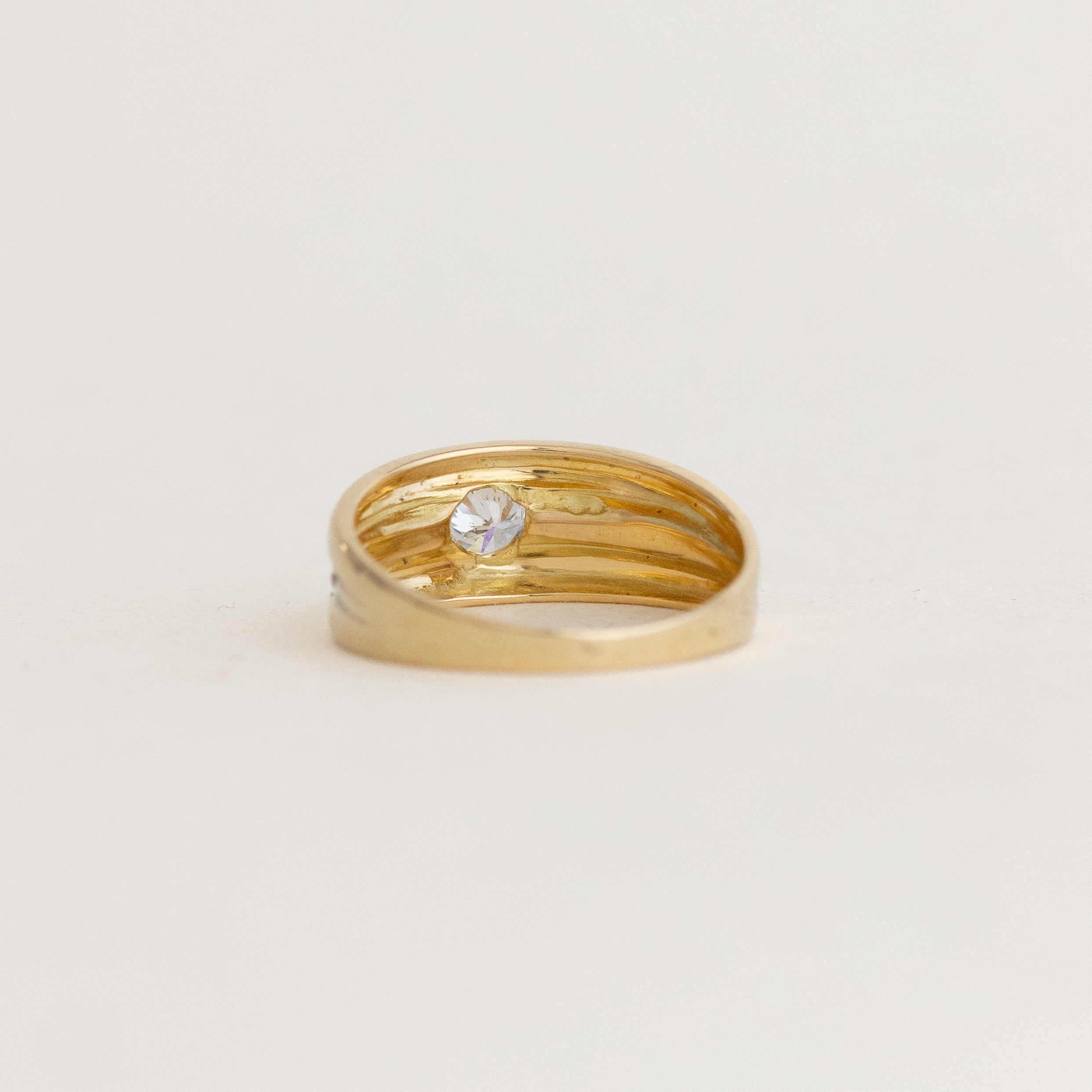 Chunky Half Bezel Vintage Diamond Ring | The Wen Ring | Evorden