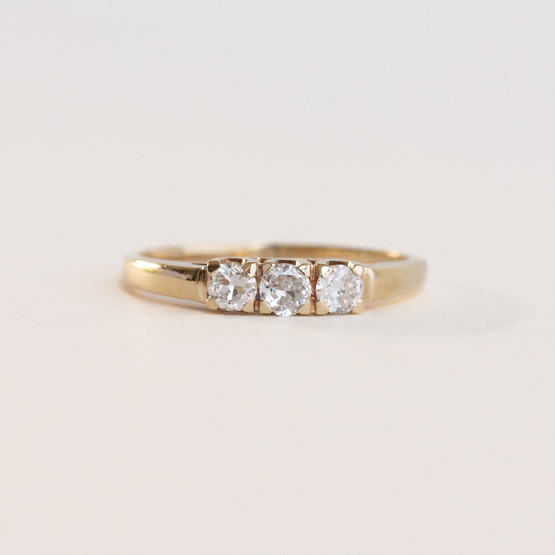 Three Stone Vintage Diamond Ring | The Owens Ring | Evorden