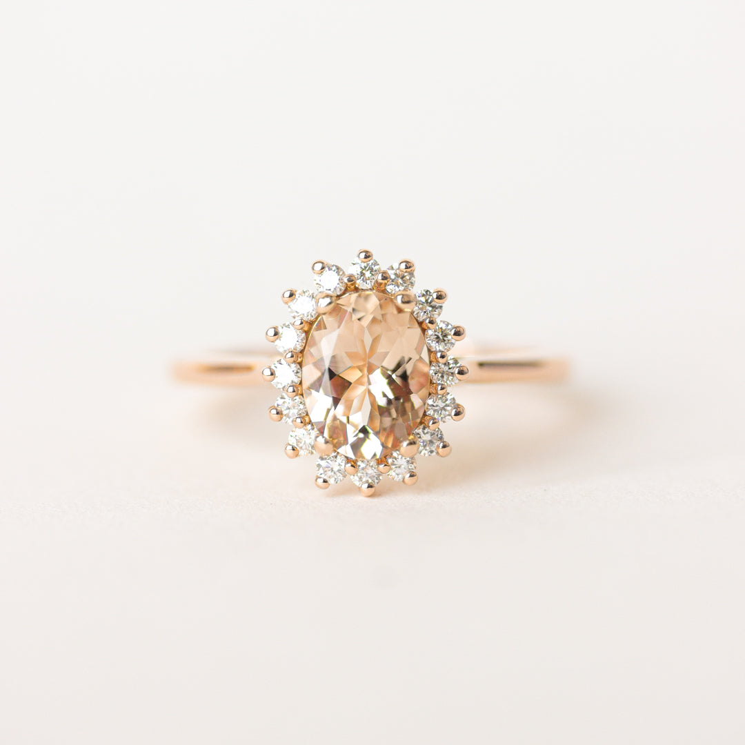 Blue Sapphire Halo Engagement Ring | Josephine Ring | Evorden