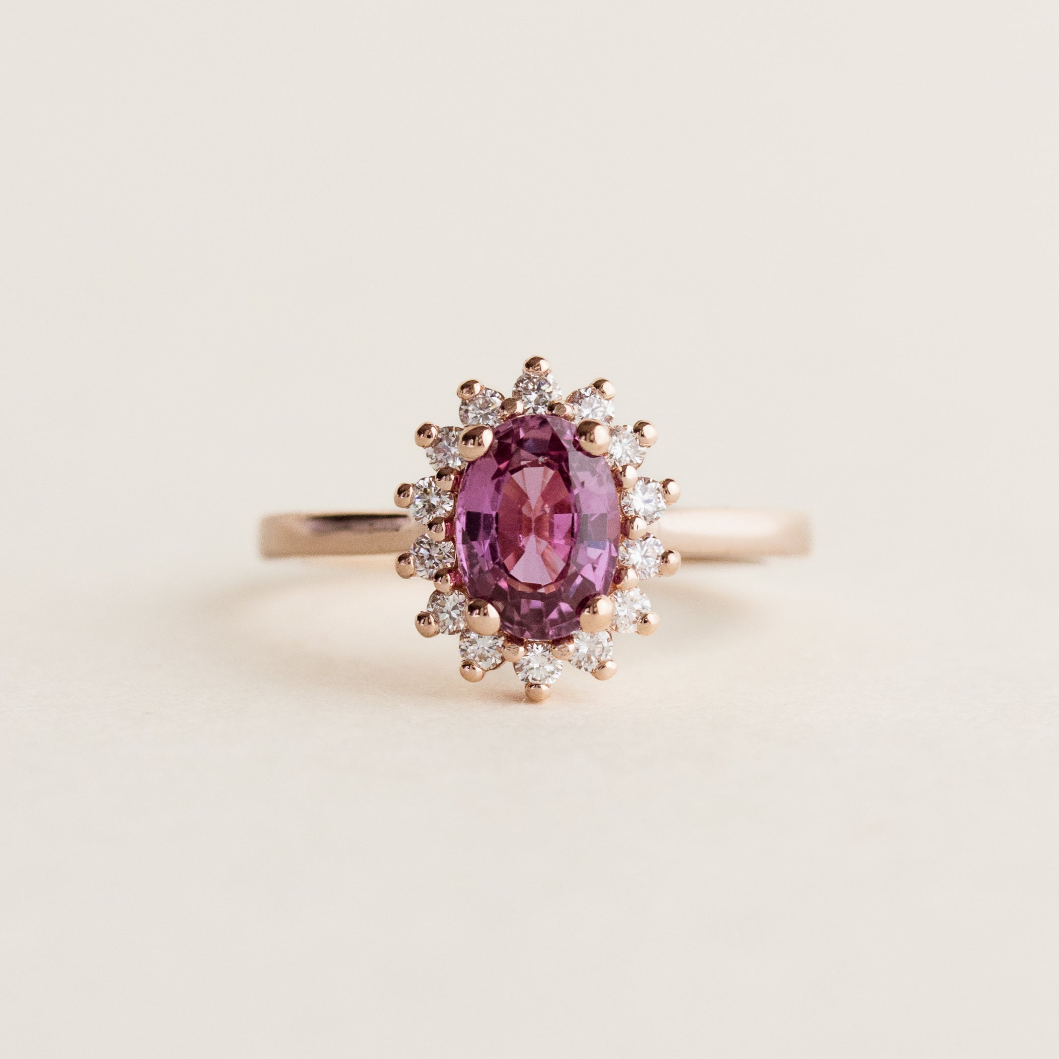 Blue Sapphire Halo Engagement Ring | Josephine Ring | Evorden