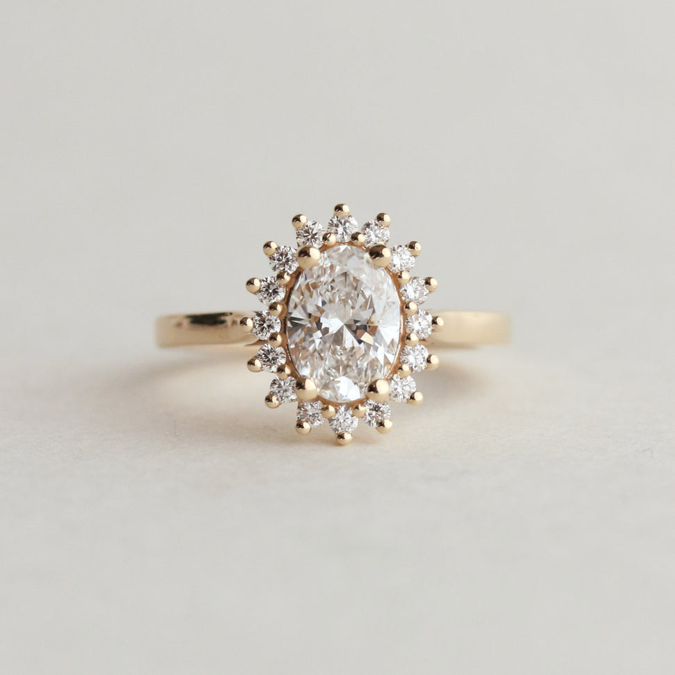 Blue Sapphire Halo Engagement Ring | Josephine Ring | Evorden